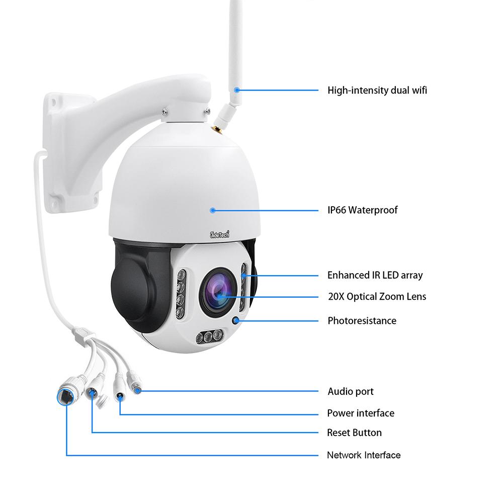 Cheap 2MP Wifi 20X ZOOM Auto Tracking Outdoor PTZ Camera | Joom