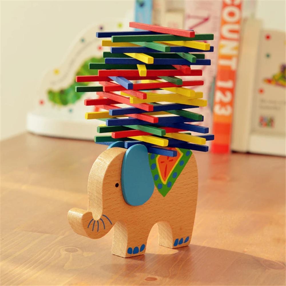 Buy Early Education Elephant Montessori Balance Game Stacking Toys ...