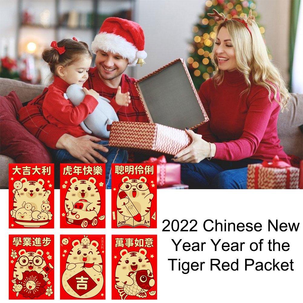 Buy 2022 Chinese New Year of the Tiger Cute Design Lucky Red Envelopes ...