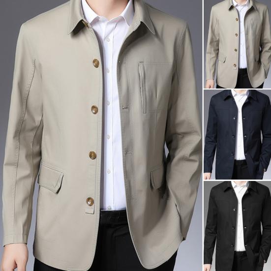 Buy Trendy Men Business Jacket Single Breasted Temperament Streetwear ...