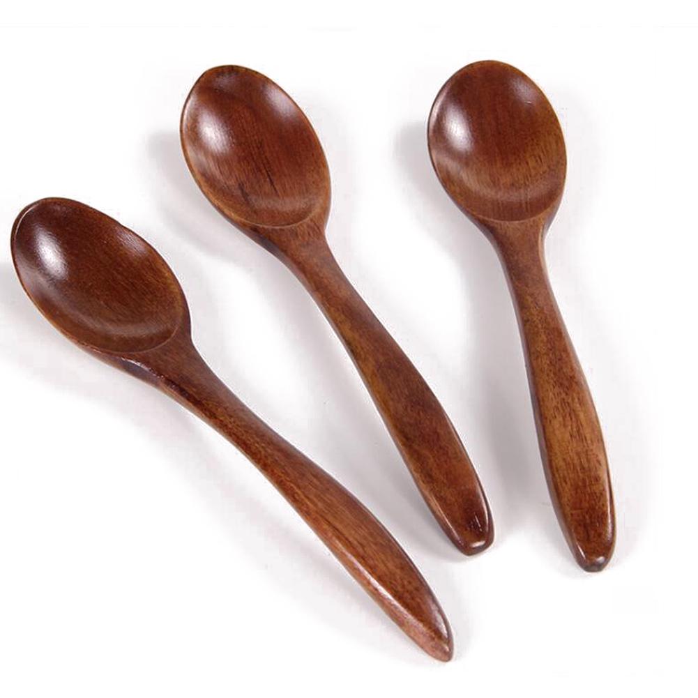 Buy Wooden Spoon Bamboo Kitchen Cooking Utensil Tool Soup Teaspoon ...
