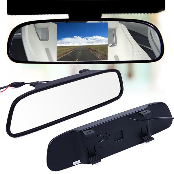 4.3" TFT LCD Color Monitor Mirror Reverse Car Rear View Backup Camera ...