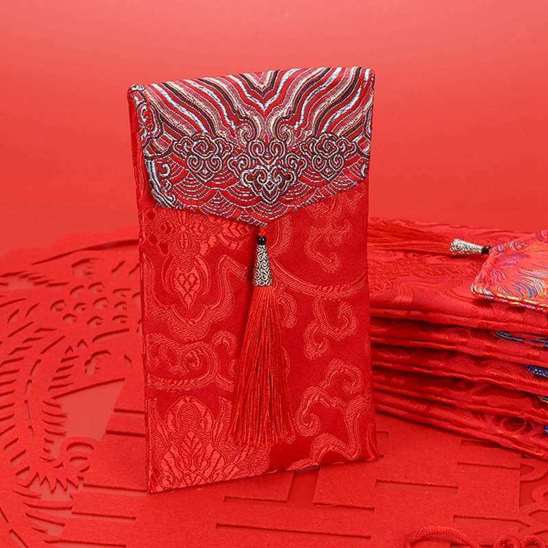 Buy Silk Red Envelope Bag New Year's Red Envelope Satin Wedding ...