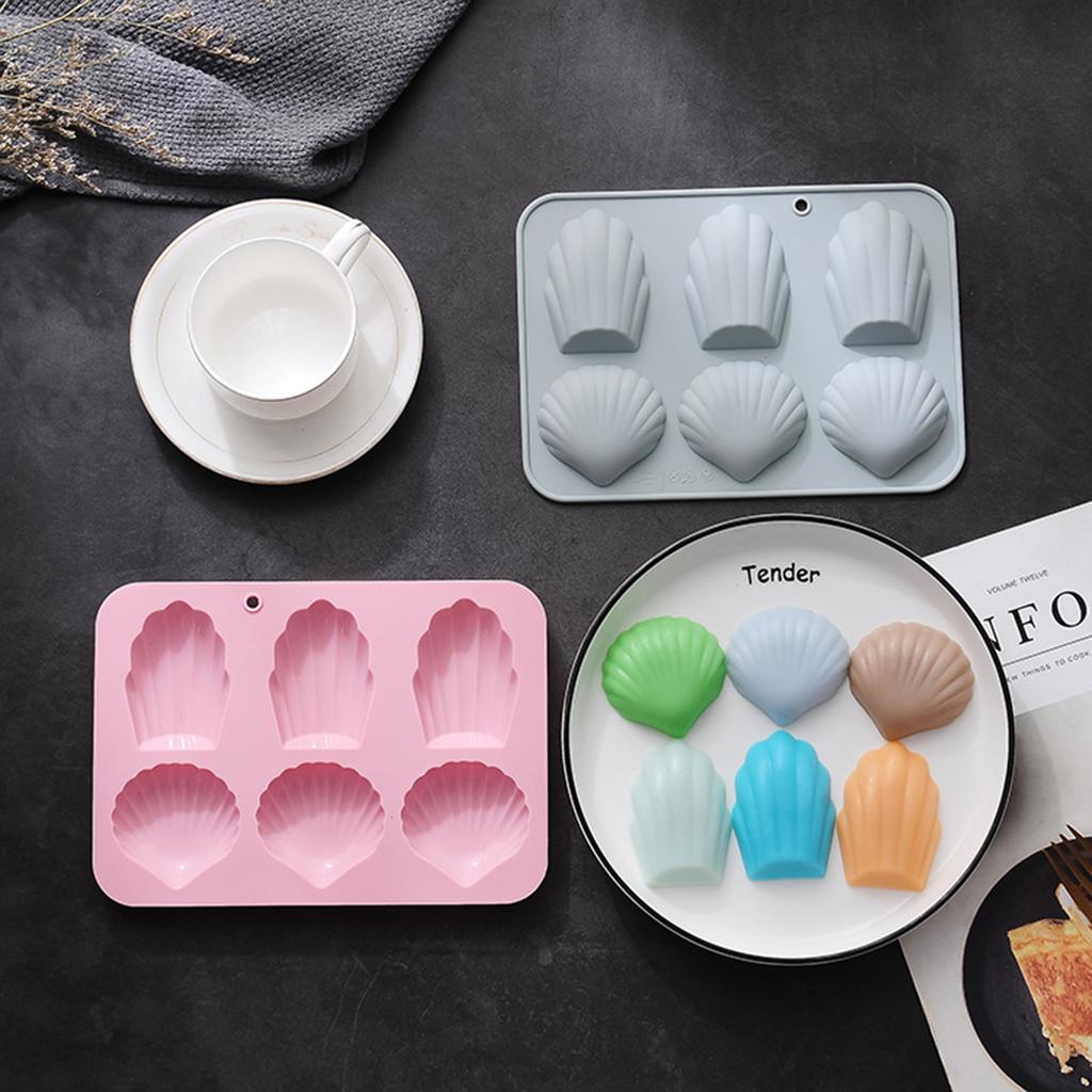Buy 6 Cavities Shell Shaped Silicone Molds Ice Tray DIY Chocolate Cake ...