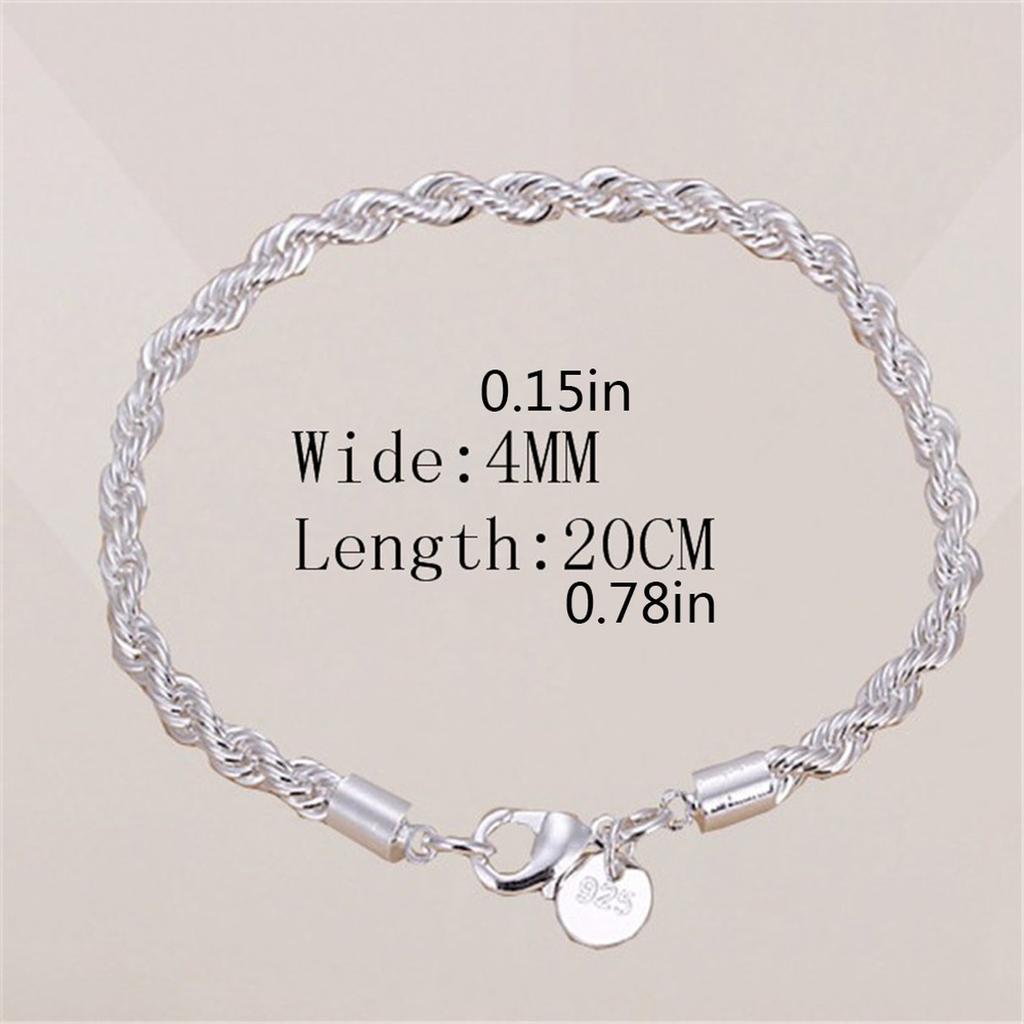 Buy XXWW 925 Silver Twist Bracelet European And American Fashion ...