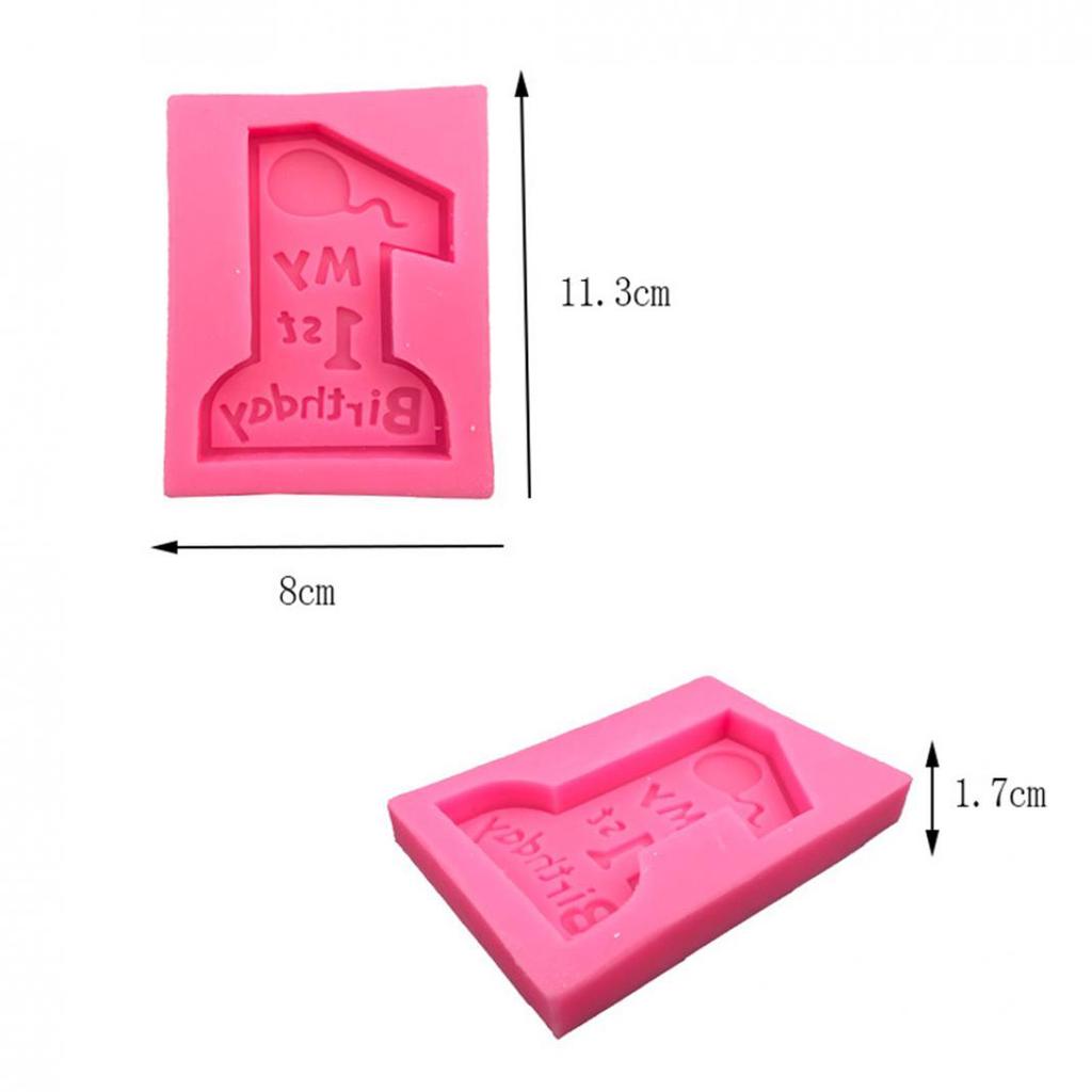 Buy Figure 1 Birthday Cake Mold Fondant Polymer Clay Plaster Decorative ...