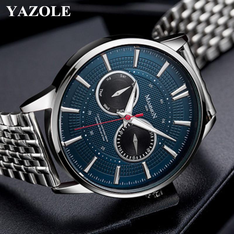 Buy YAZOLE 1PCS Casual Men Party Gifts Quartz Waterproof Steel Belt ...