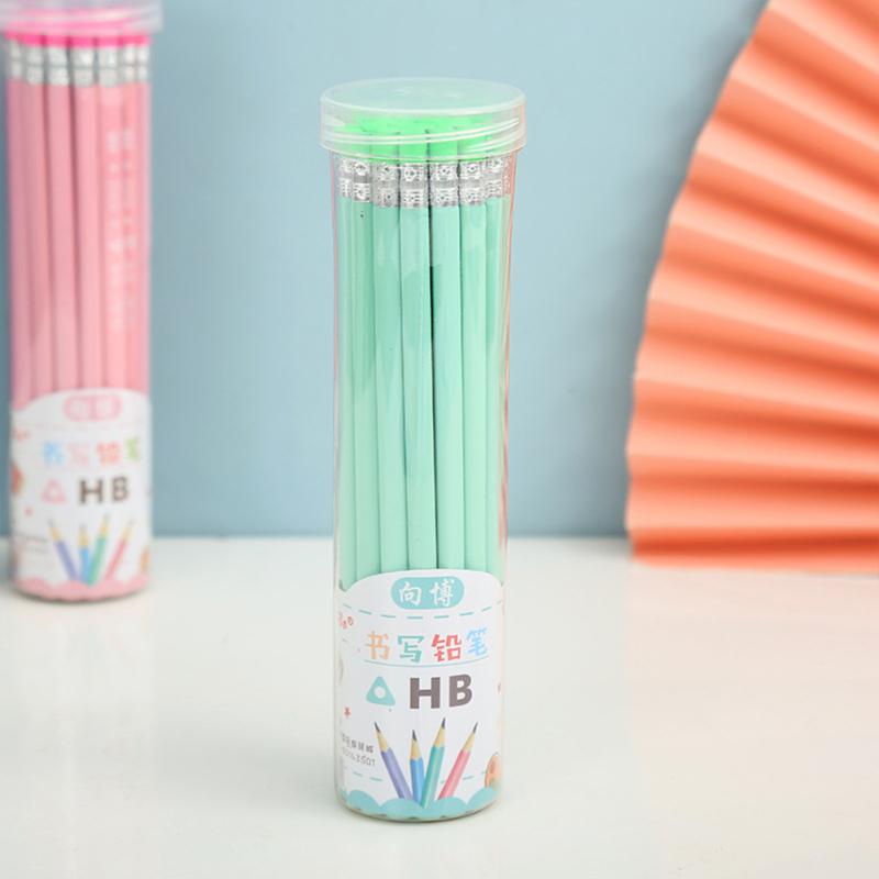 Buy 36 Pcs Wooden HB Pencil Candy Color Barrel Student Writing Pen With ...