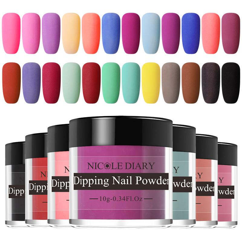 NICOLE DIARY 10g Matte Color Dipping Nail Powder Natural Dry Nail Art ...