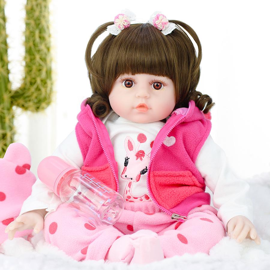 Buy 55cm Reborn Bebe Doll Toy Cloth Body Stuffed Realistic Baby Doll ...
