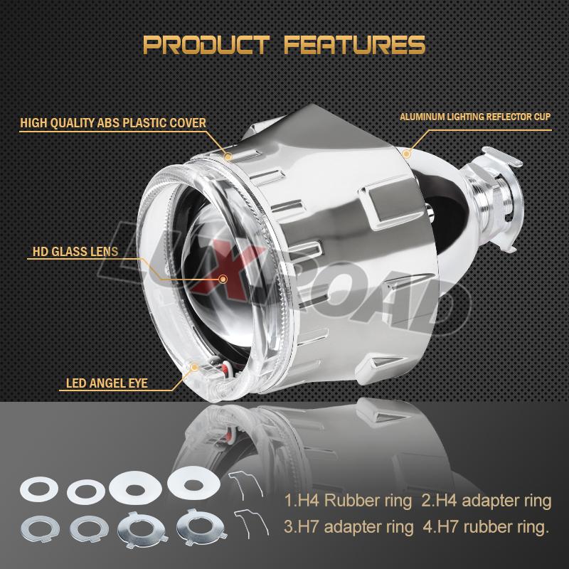 Buy Angel Eyes Bi Xenon Lens Inch Projector Lenses for Headlight Car ...