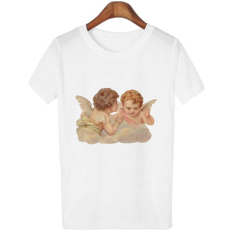 Buy Harajuku Kawaii Streetwear Vintage Aesthetic Tshirt Angel Tops Cute ...