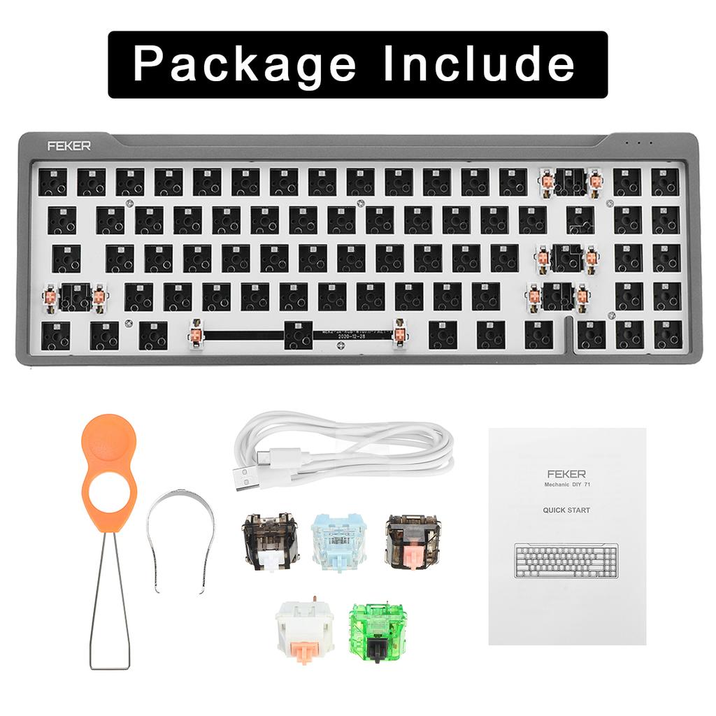 Buy Keypro 71 Key Custom Mechanical Keyboard Kit Hot Swappable Switch ...