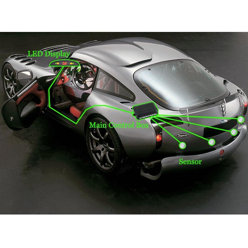 Cheap Car LED Parking Sensor Kit 4 Sensors Backlight Display Reverse ...