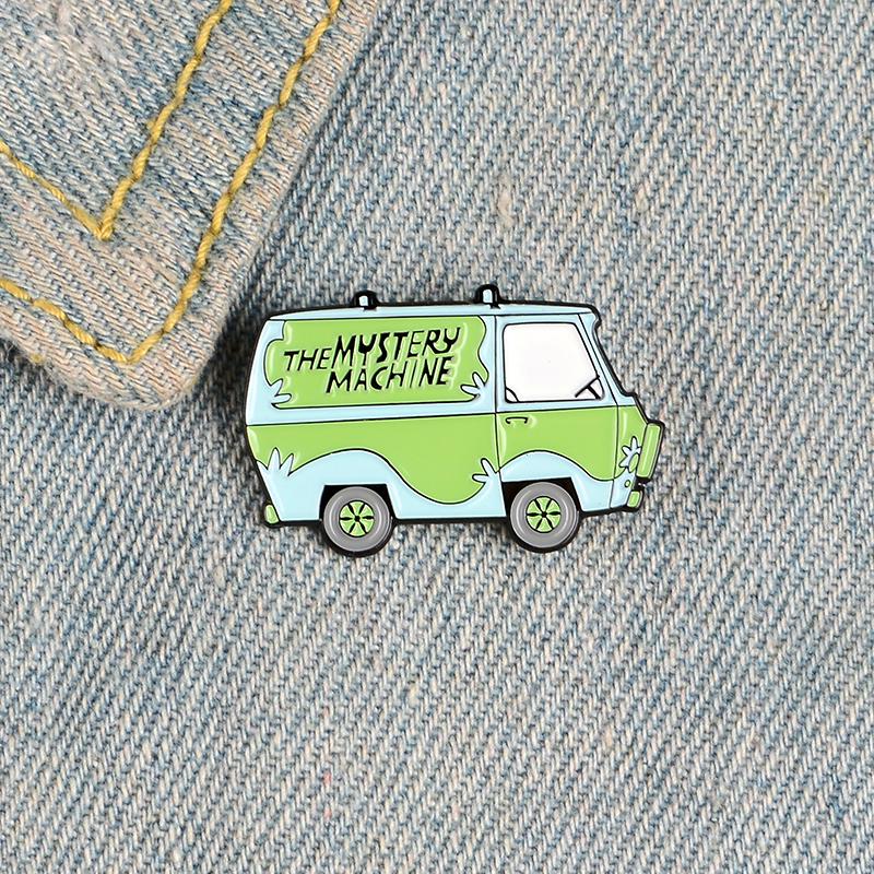 Buy THE MYSTERY MACHINE Enamel Pin Cartoon Bus Brooches Fun Badge Old ...