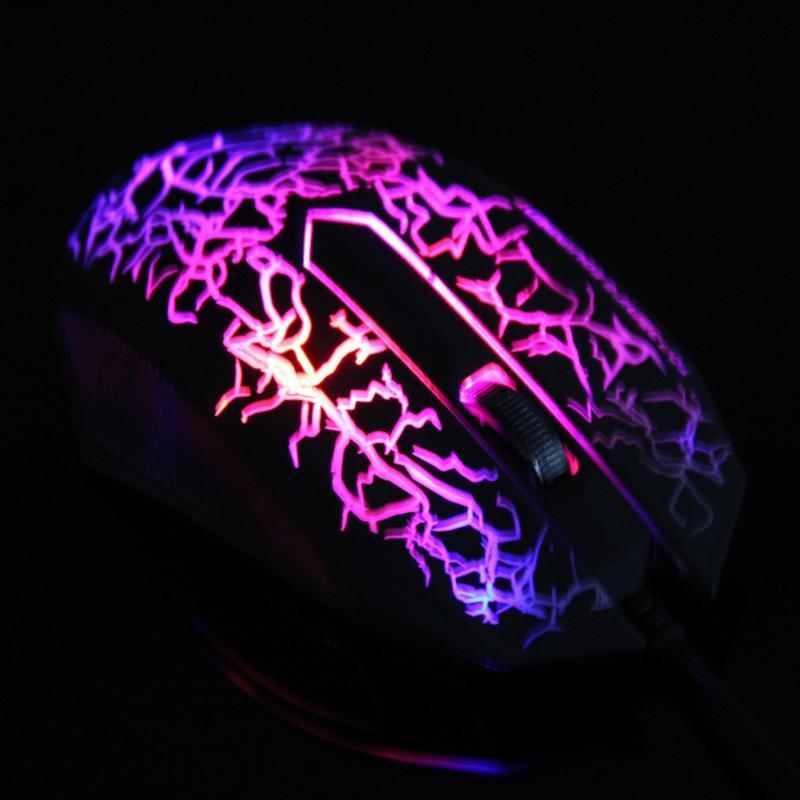 Buy USB Mouse 3 Buttons Optical Gaming Game Mouse 7 Colors LED for PC ...
