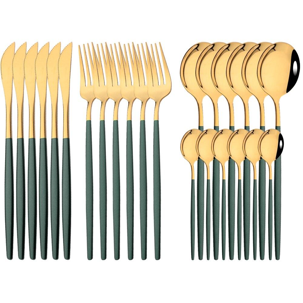 Buy 24pcs Western Style Dinnerware Set Stainless Steel Cutlery Set Fork ...