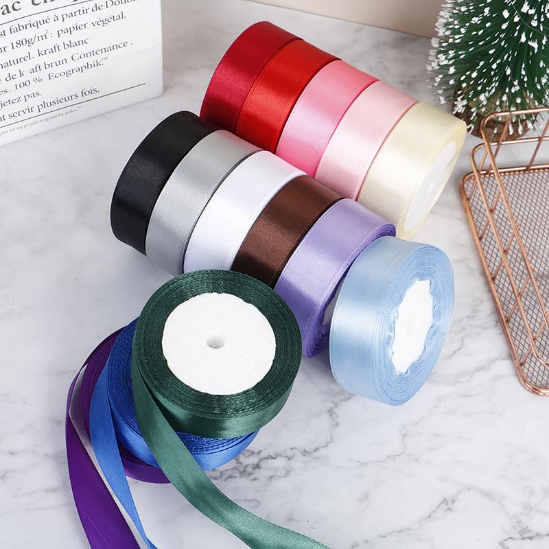 Buy 22M/Roll 2.5Cm Silk Satin Ribbons For Crafts Gift Wrap Party ...