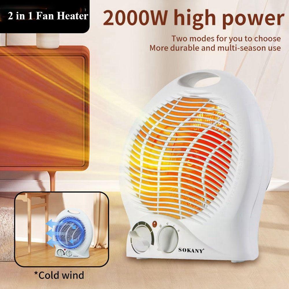 Buy 2 in 1 Small Ceramic Radiator 2000W Space Heater Electric Fan Hot ...