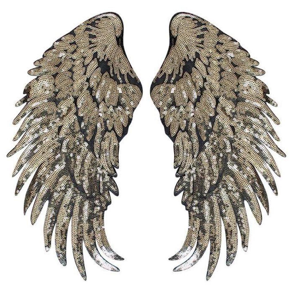 Buy Sequin Feather Wing Fabric Applique Sew Patch Diy Embroidery Jacket ...