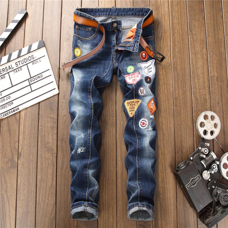 Buy Autumn and Winter New Elastic Digital Printing Jeans Men's Youth ...