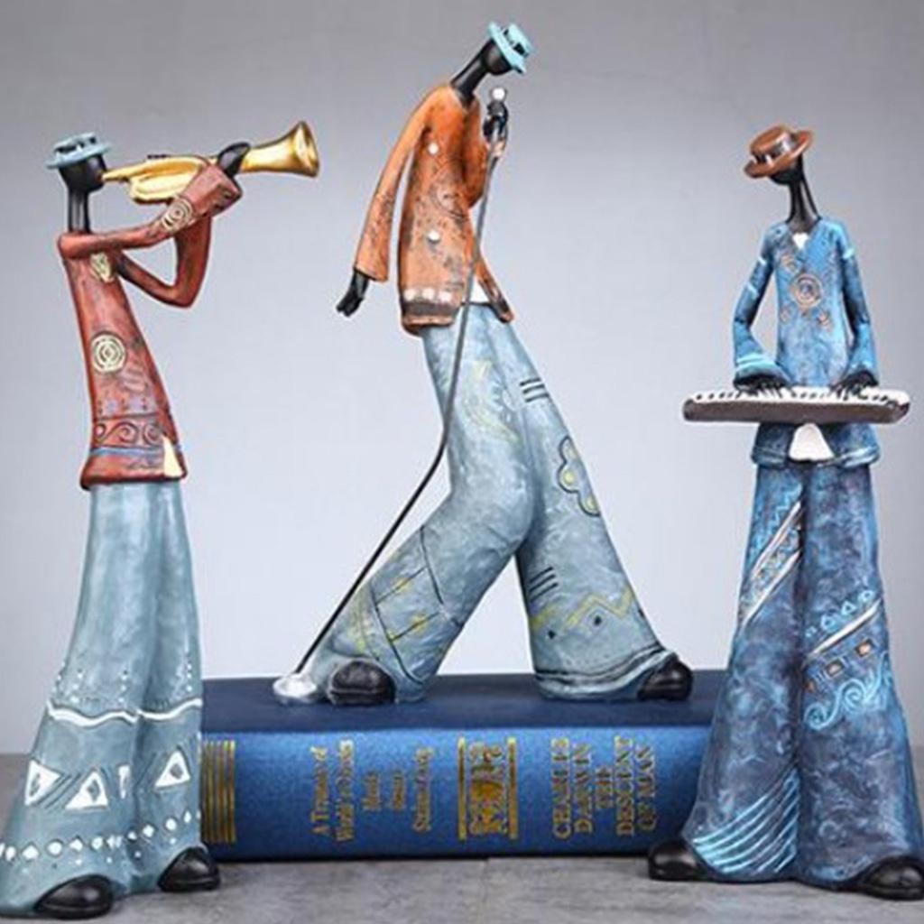 Buy Creative Jazz Band Resin Statue American Style Vintage Musicians ...