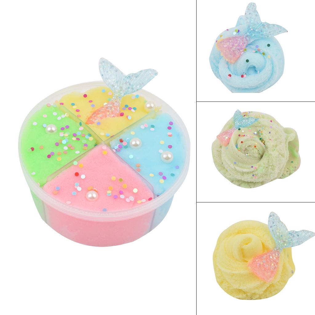 Buy 4 Color Clay Mud Mixing Cloud Slime Putty Scented Stress Kids Clay ...