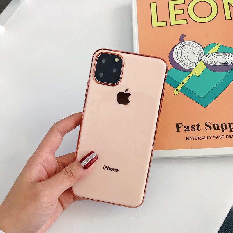 Fashion Soft TPU Plating Shell Edge Have Apple Logo Phone Case For ...
