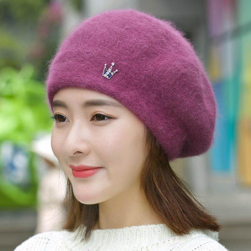 💰Kaufe Winterhut Frauen Baskenmütze Korean Printmaker Hut Warm Süßes ...