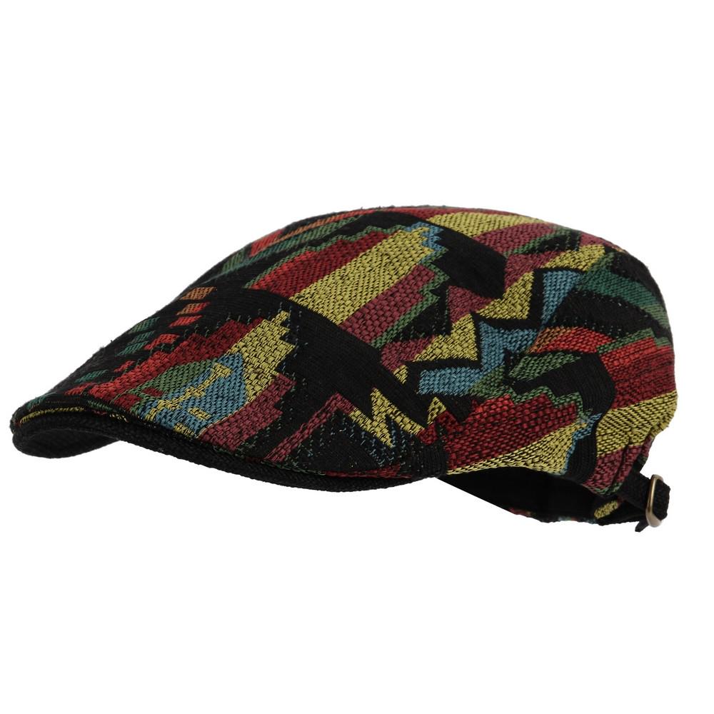 Buy WITHMOONS Meshed Aztec Tribal Pattern Linen Newsboy Hat Flat Cap ...