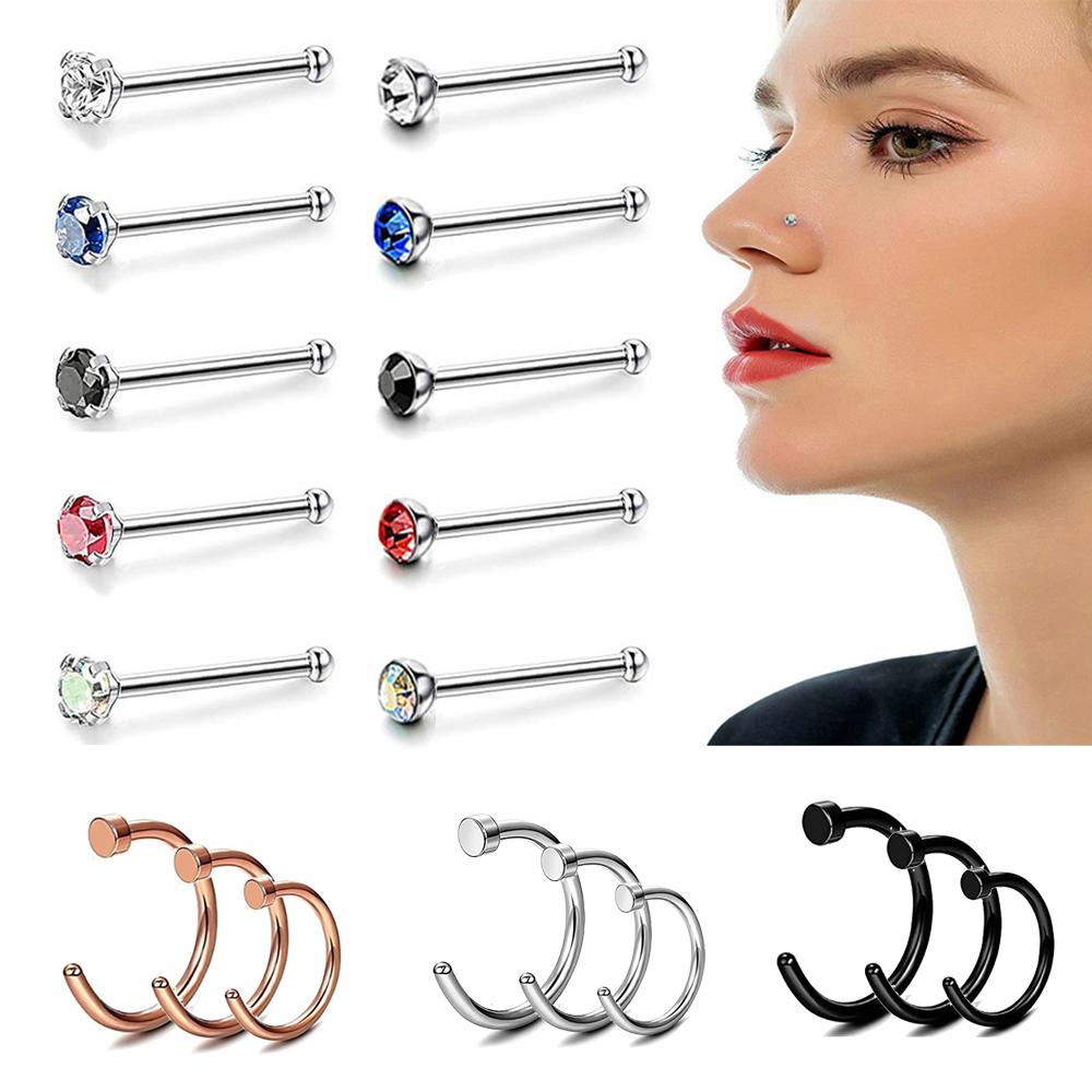 Buy Nose Rings Hoops Nose Rings for Women Nose Rings Studs Gold Nose ...