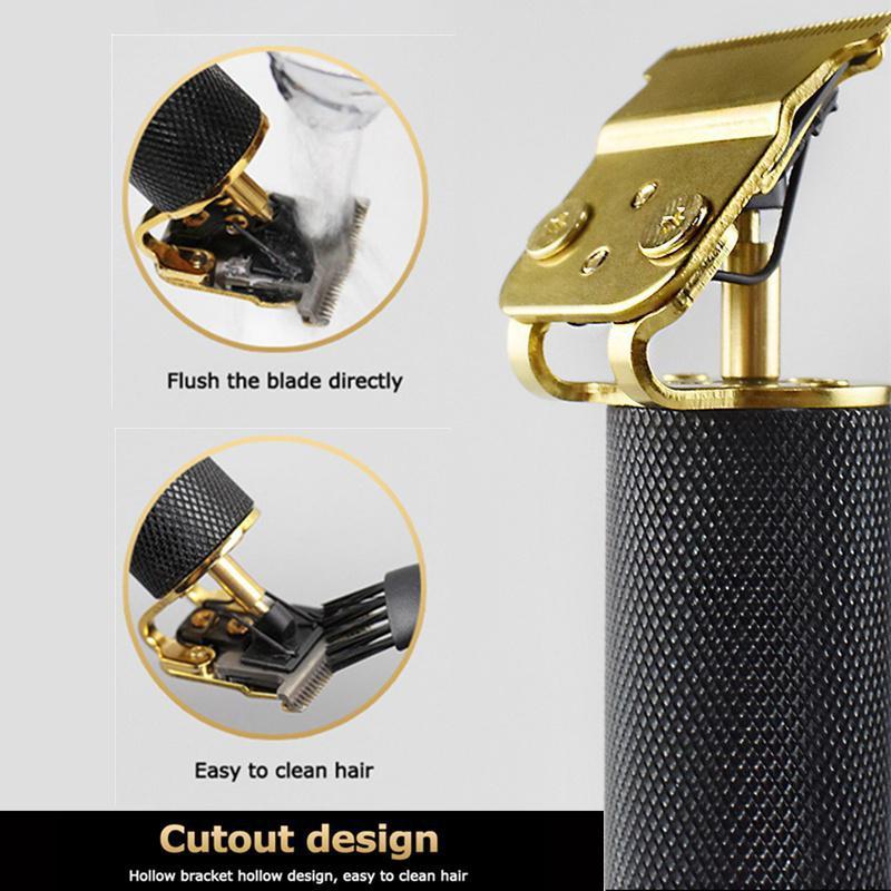 Cordless USB Rechargeable Barber Clipper Tool T-Blade Close Trimmer 0mm ...