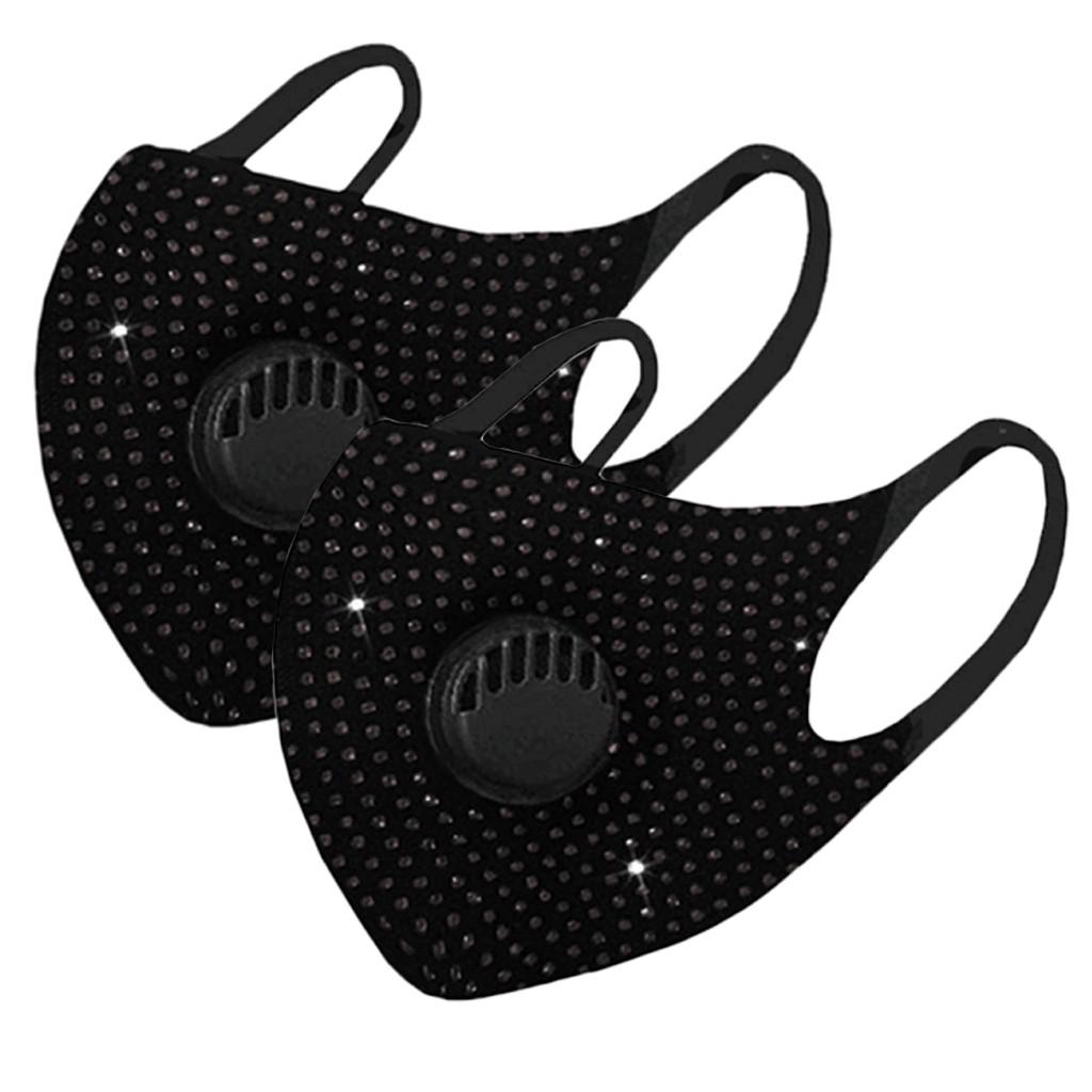 2PC Diamond Breathable Mouth Unisex Face Protection Mask Reusable ...