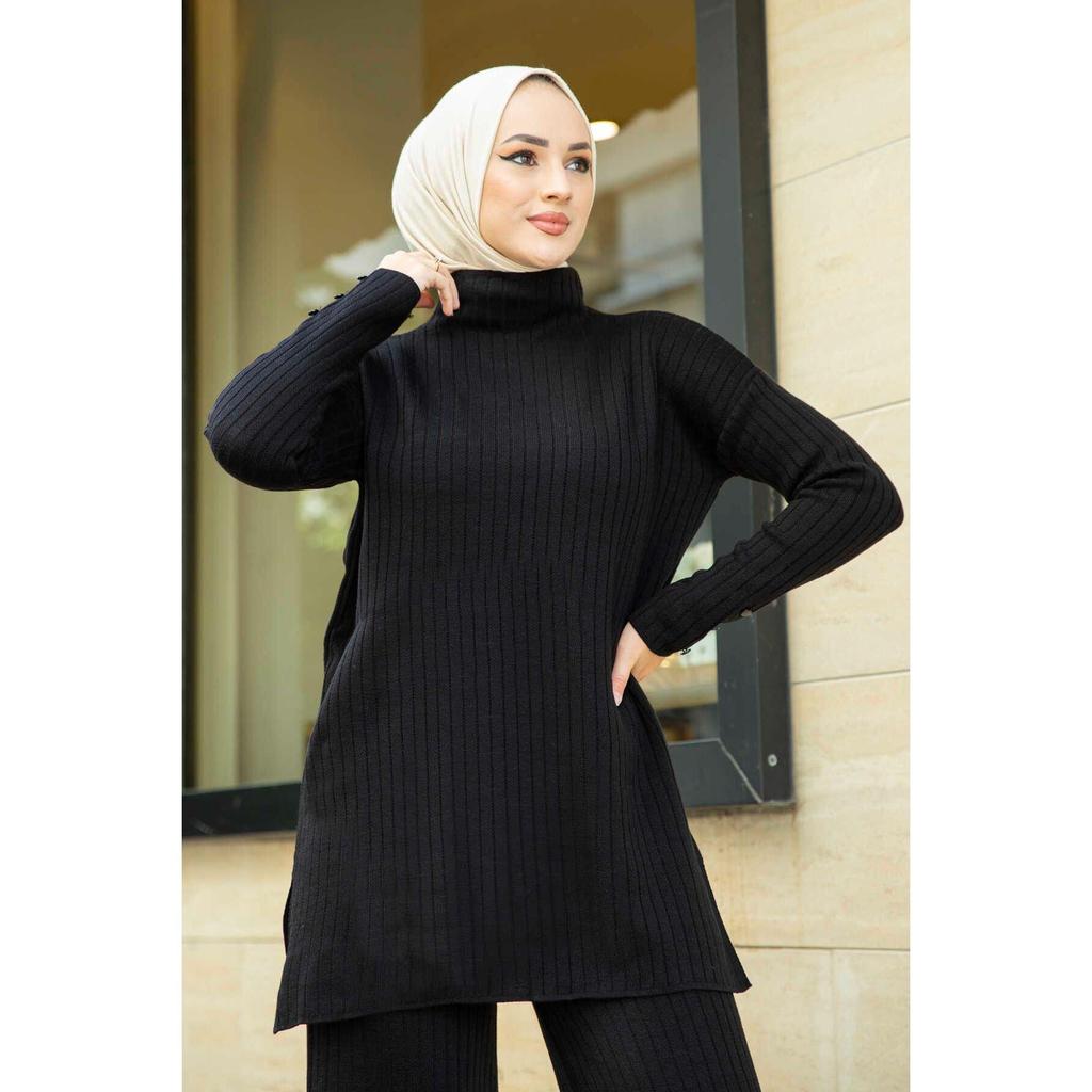 Buy Two Piece Muslim Women’s Big Size Stripe Detailed Tunic and Pant ...