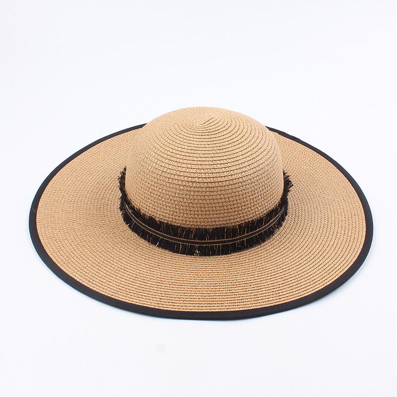 Buy Women Raffia Straw Hat Tassel Beach Sun Hat Summer Hat Cap Loose ...