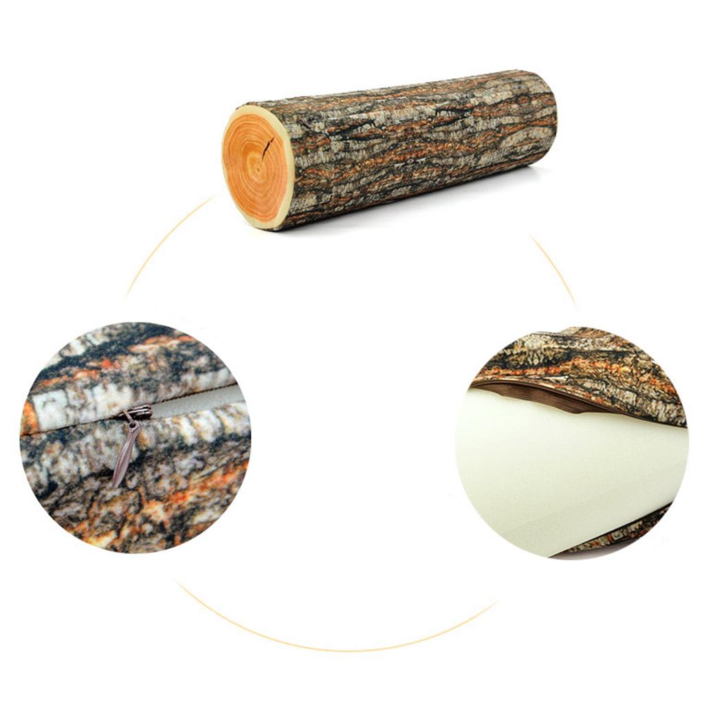 Buy 3D Digital Print Kids Funny Cute Wood Log Pillow Cylinder Throw ...