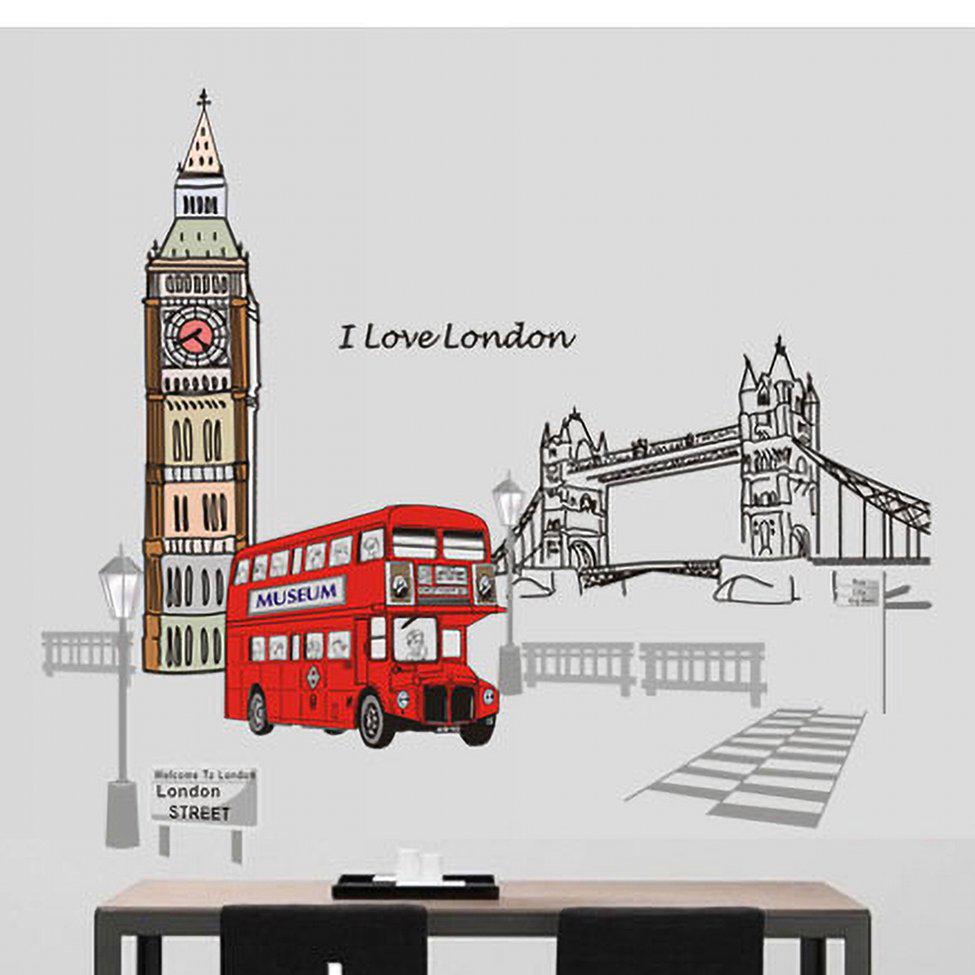 Buy Eco-friendly London Bus Wall Stickers Decal Decor Exquisite Wall ...
