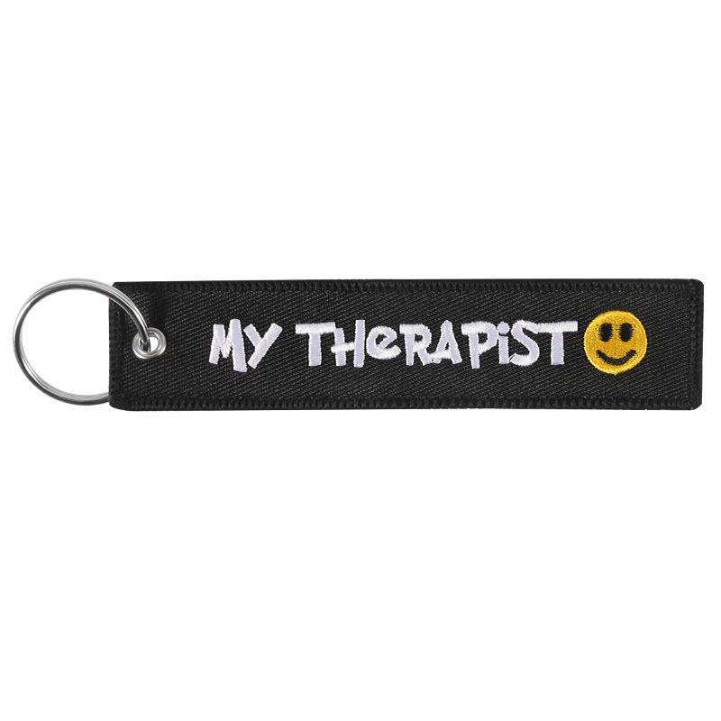 Buy My Therapist Key Chains for Cars Motorcycle Black Key Ring Chain ...