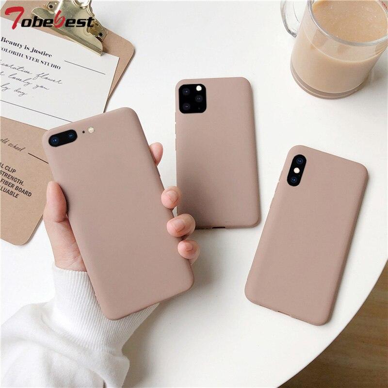 Buy Brown Matte Phone Case For Iphone 14 13 12 11 Pro Xs Max Xr X 8 7 ...