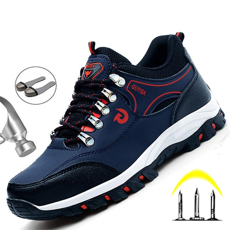 Buy Men Breathable Work Sneakers Steel Toe Cap Work Safety Shoes For ...