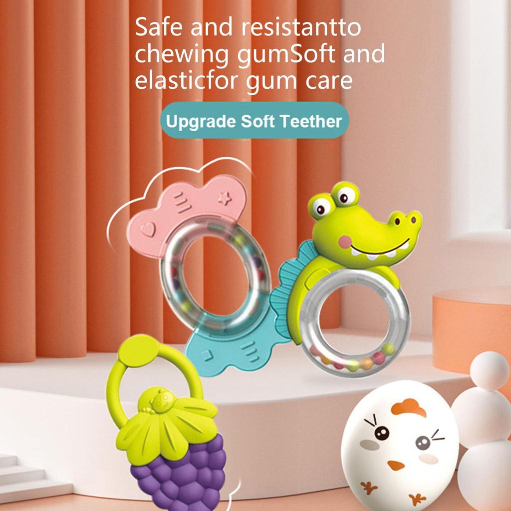 Toddler Rattle Toy | Infant Rabbit Teether Shaker Grab And Spin Rattles ...