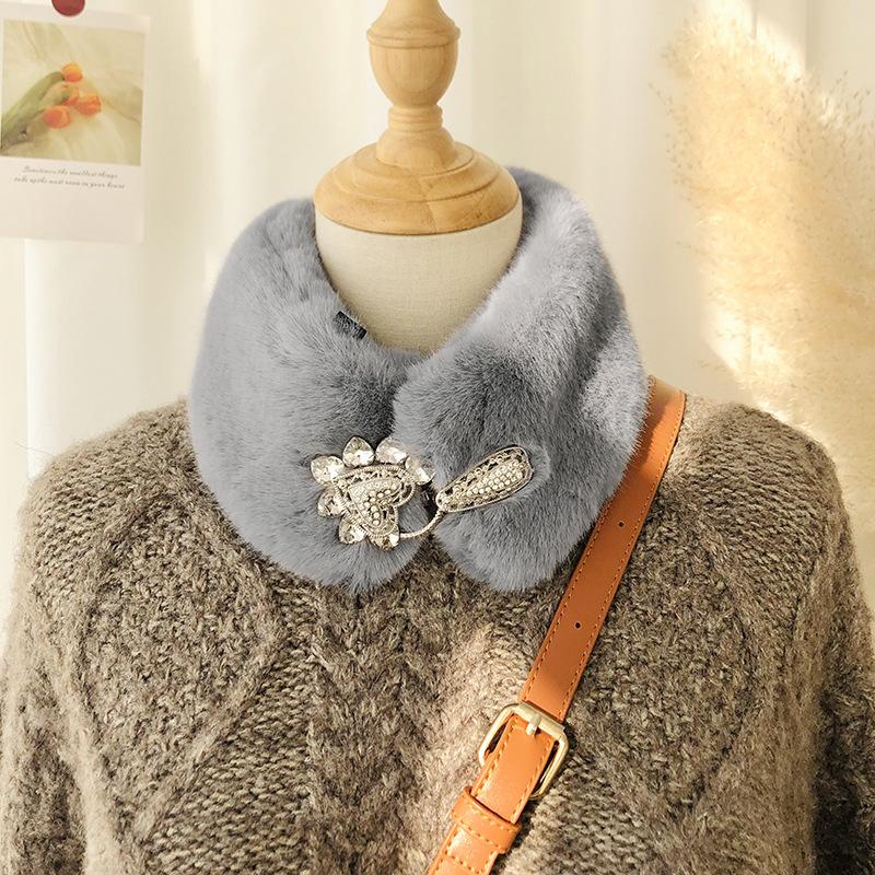 Buy Women Rex Rabbit Fur Scarf Female Autumn and Winter All-match Warm ...