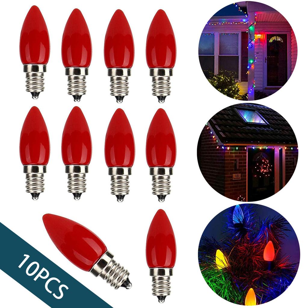 10pcs E12 LED candle bulb 110V 220V 1W Red Glass Cover Red lighting ...
