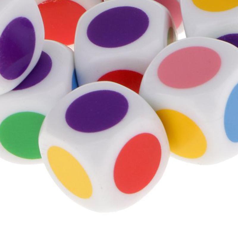 Buy Set Of 10 Pcs Dice To Play With 6 Colors For Board Games Kids Table ...
