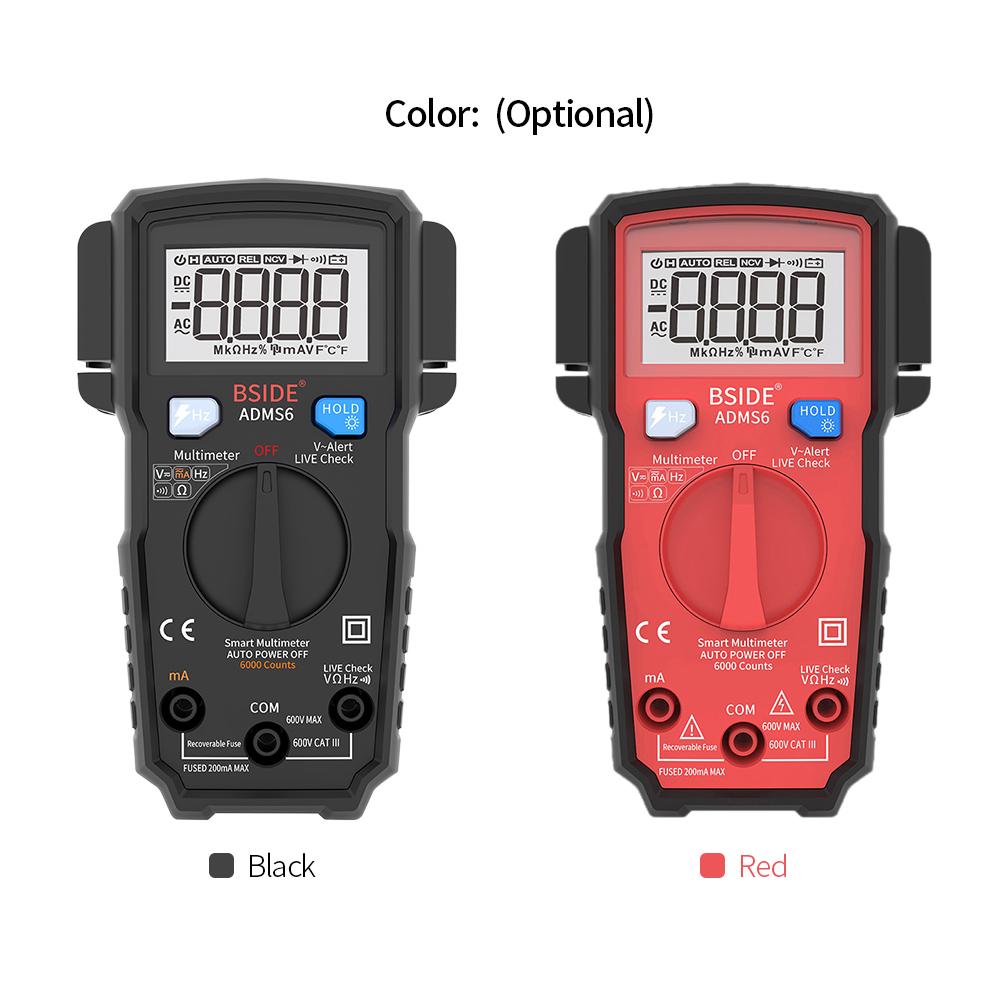 BSIDE Digital Multimeter 6000 Counts LCD Display True RMS Mini ...