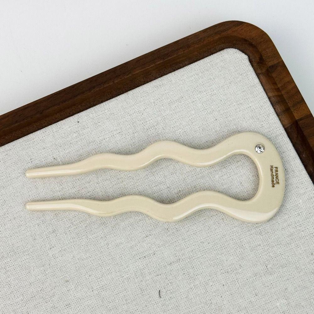 Korean Style U Shaped Hair Stick Rhinestone U Shaped Hairpin Acetic ...