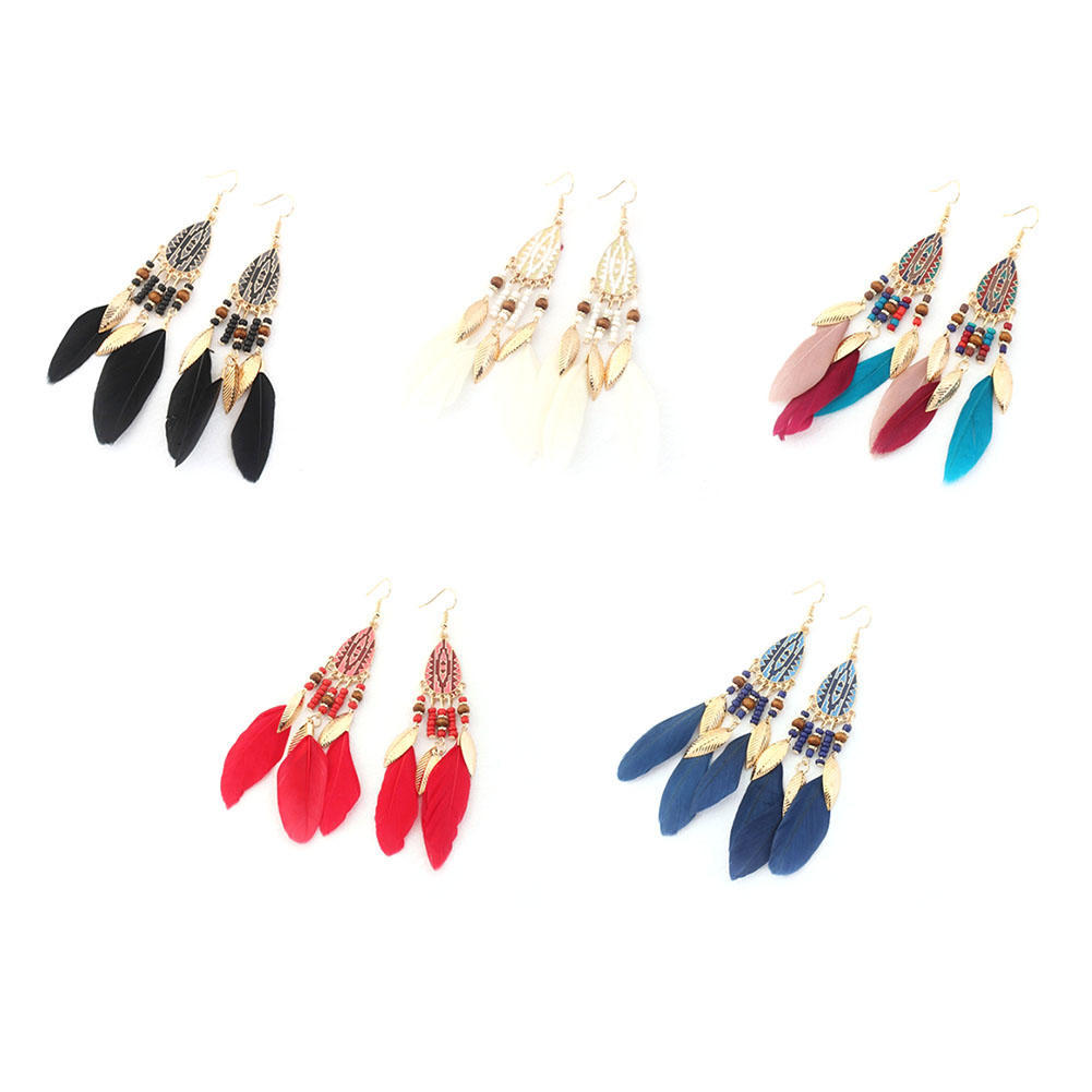 Satın alın Long Tassel Angel Feather Ethnic Boho Dangle Wing Feather ...