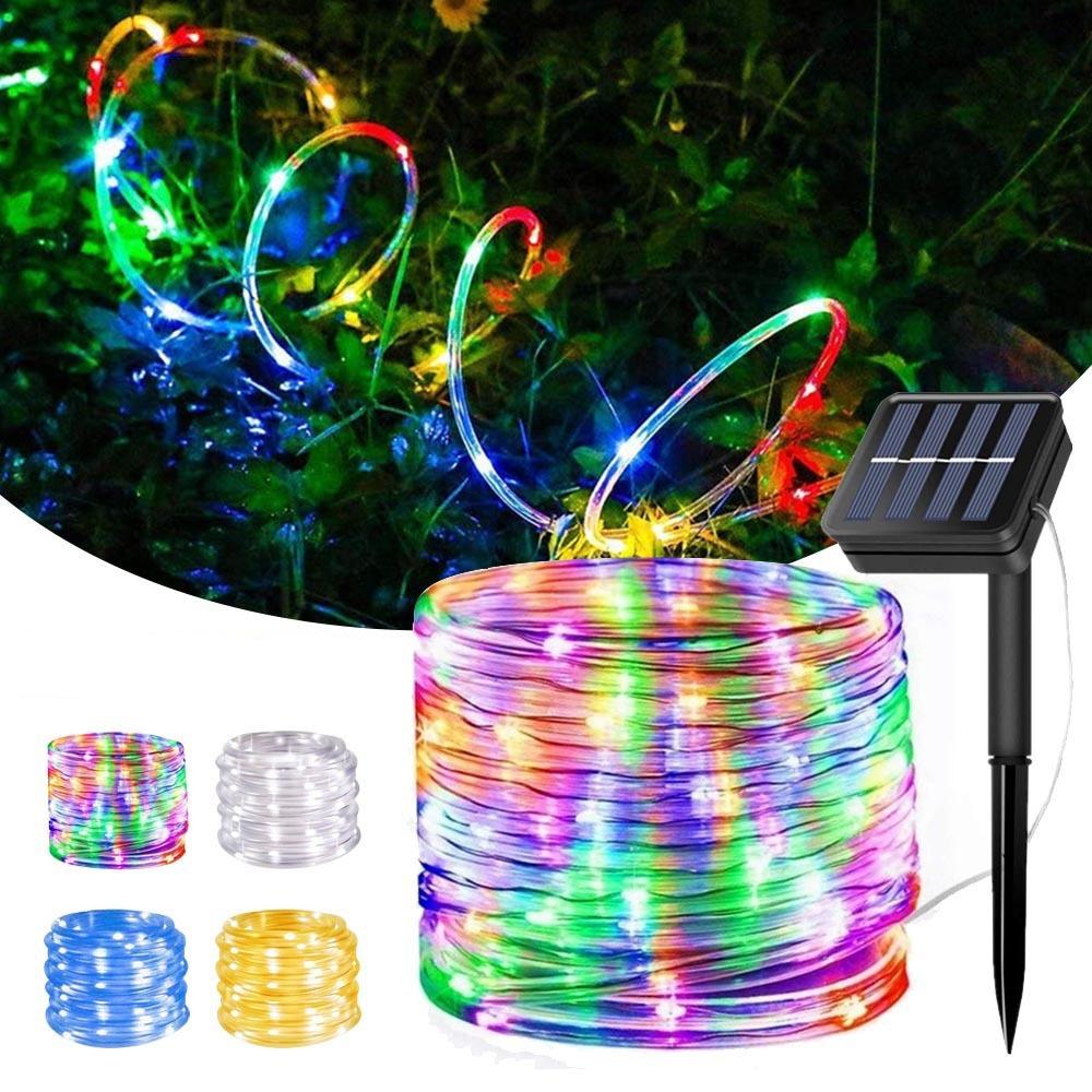 Buy 100/200LED Solar Outdoor LED Lighting Strings Waterproof Tube ...