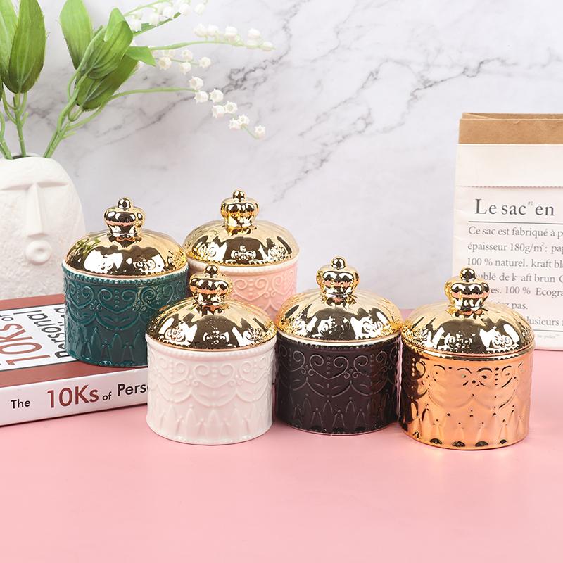 Buy European-Style Electroplating Ceramic Storage Jar Display Box Crown ...