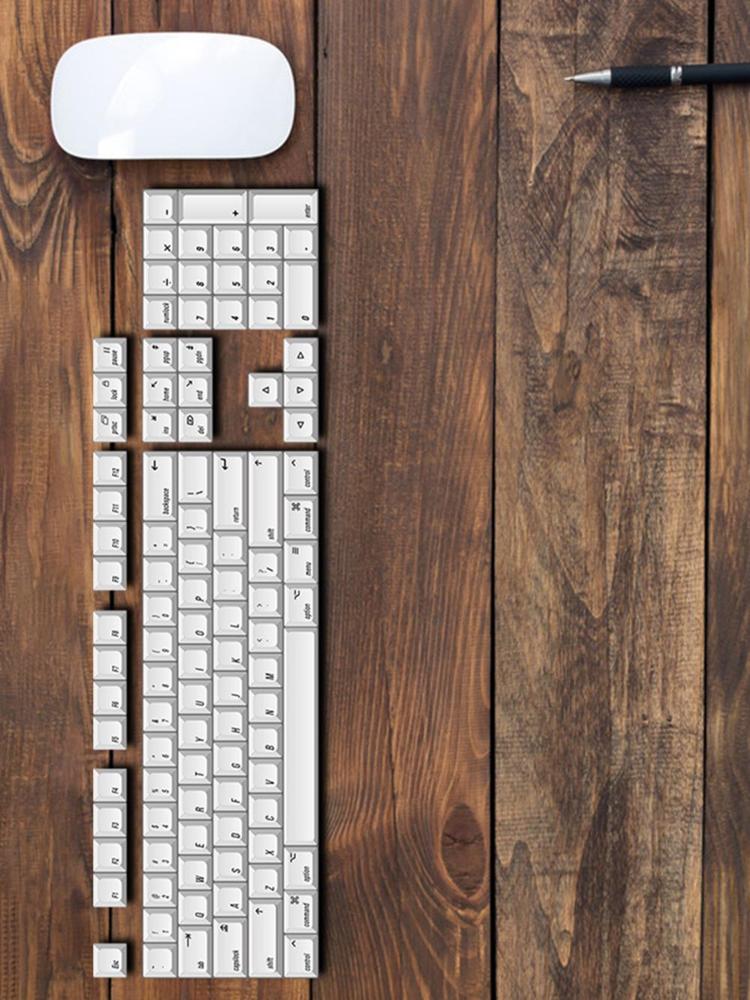 New 166 Keys Mechanical Keyboard Keycaps White Simple Retro Key Caps ...